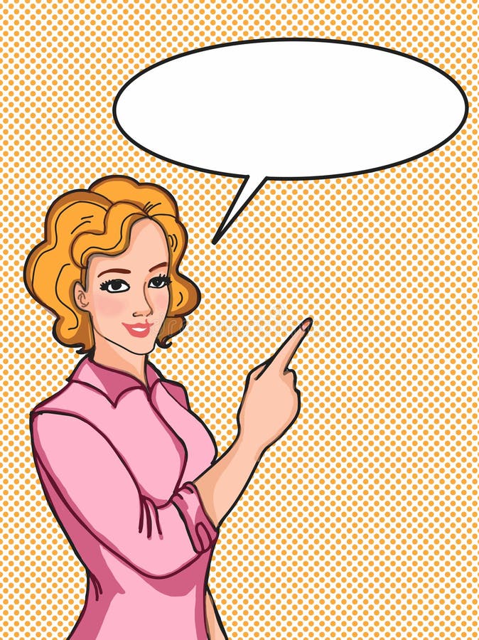 Cartoon Woman Characters Illustration Pointing White Background Stock ... Cartoon Woman Characters Illustration Pointing White Background Stock ...