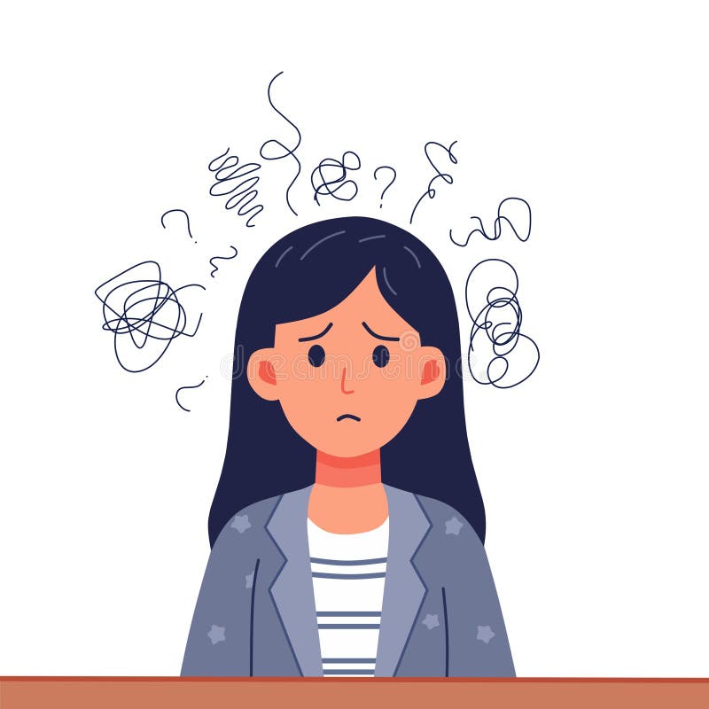 Cartoon Woman with Empty Mind Stock Vector - Illustration of head, face ...