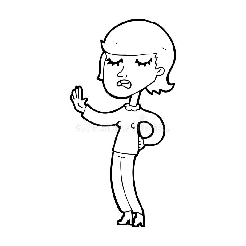 Cartoon woman ignoring stock illustration. Illustration of back - 37025223