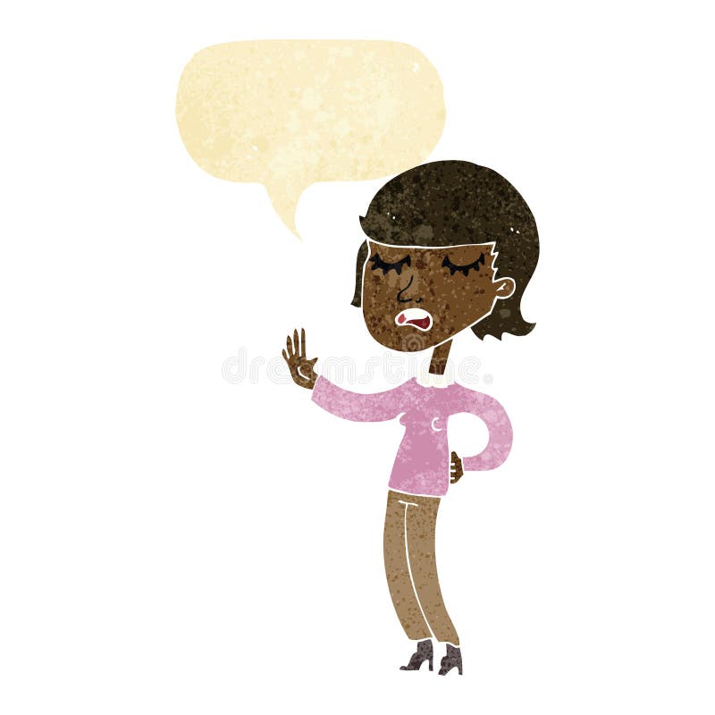 Cartoon Woman Ignoring with Speech Bubble Stock Illustration ...