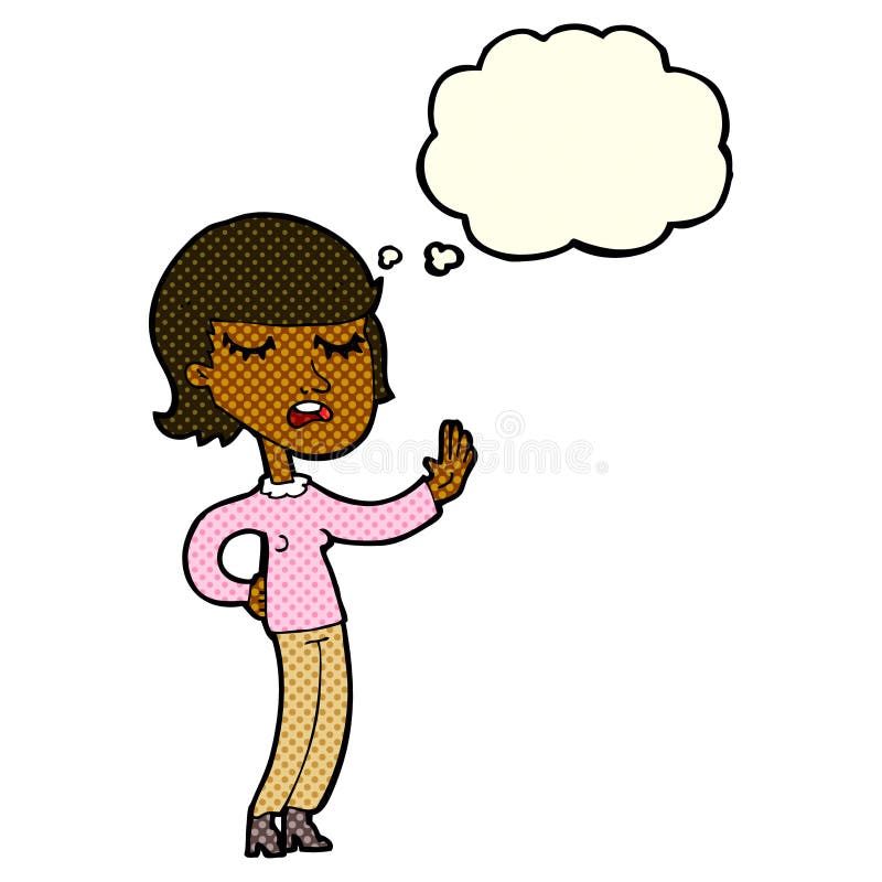 Cartoon Woman Ignoring with Thought Bubble Stock Illustration ...