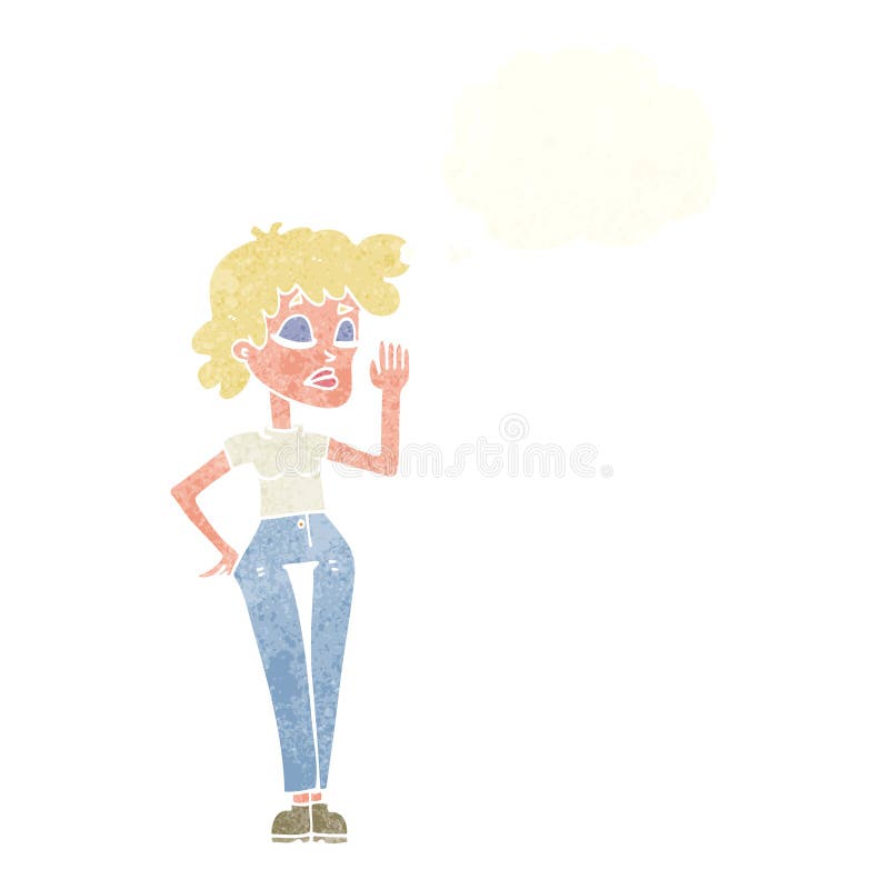 Cartoon Woman Ignoring with Thought Bubble Stock Illustration ...