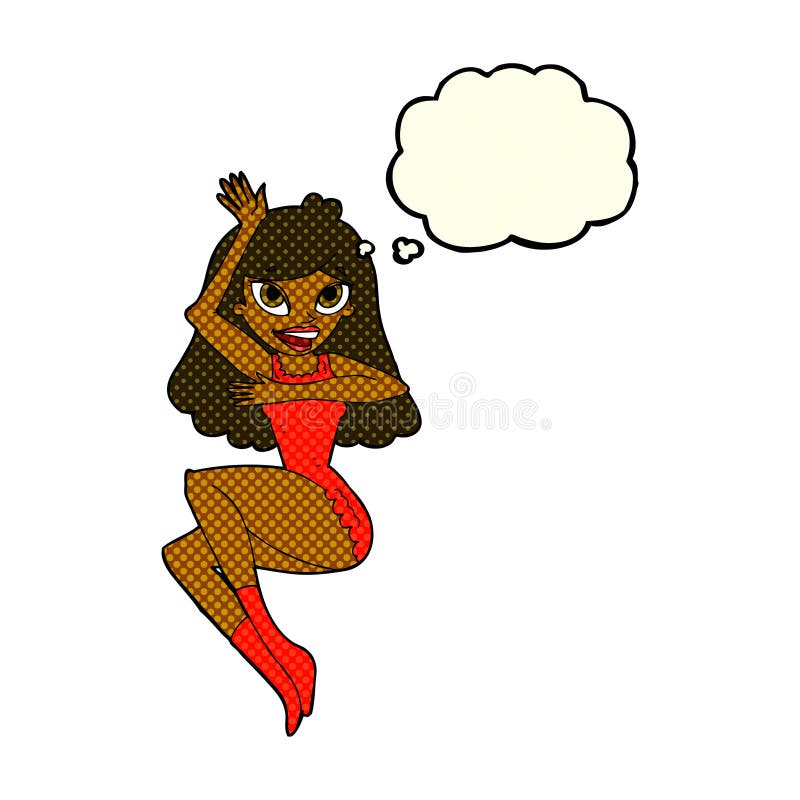 Cartoon Woman in Lingerie with Thought Bubble Stock Illustration ...