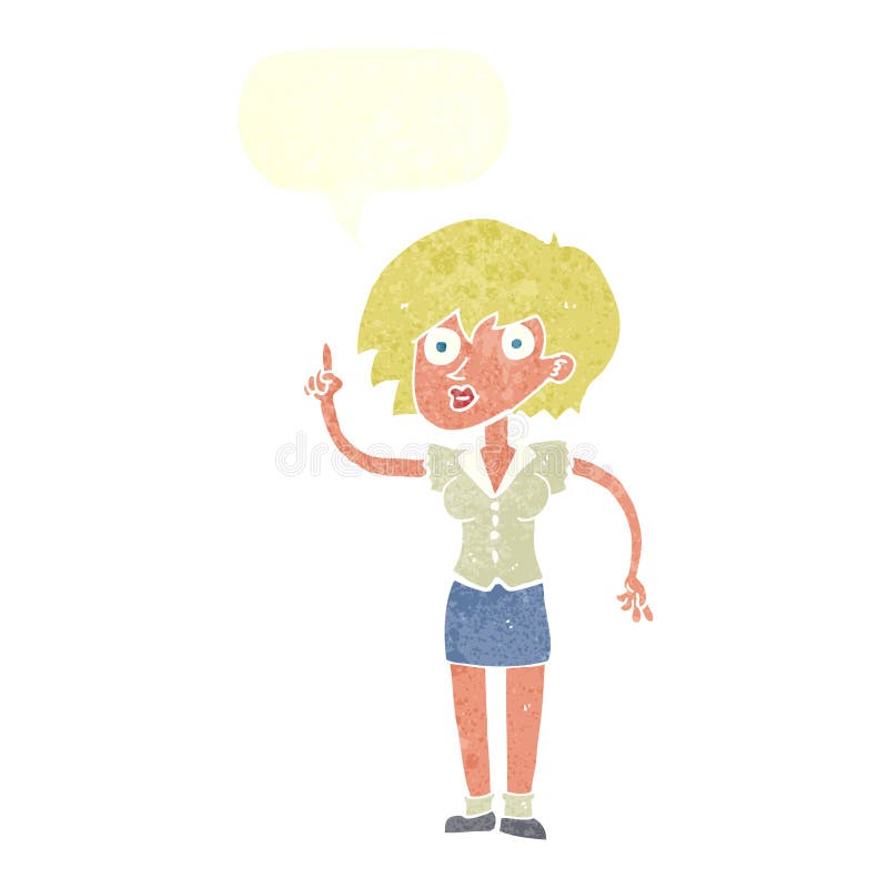 Cartoon Woman with Question with Speech Bubble Stock Illustration ...