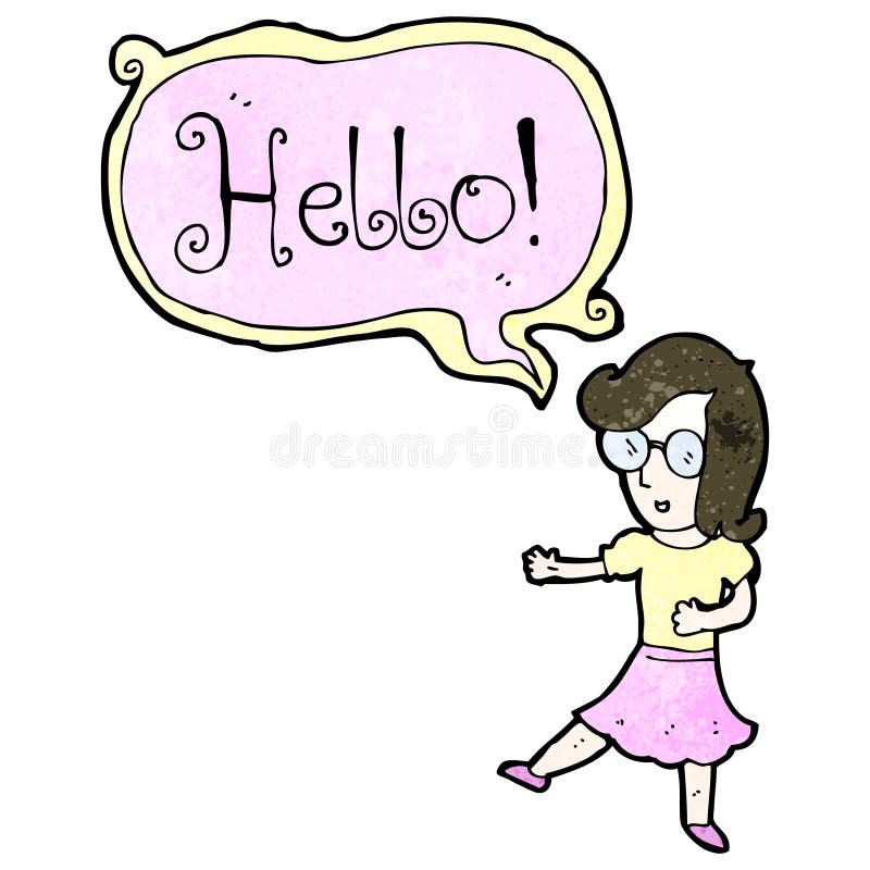 Cartoon Woman Saying Hello Stock Illustrations – 398 Cartoon Woman ...