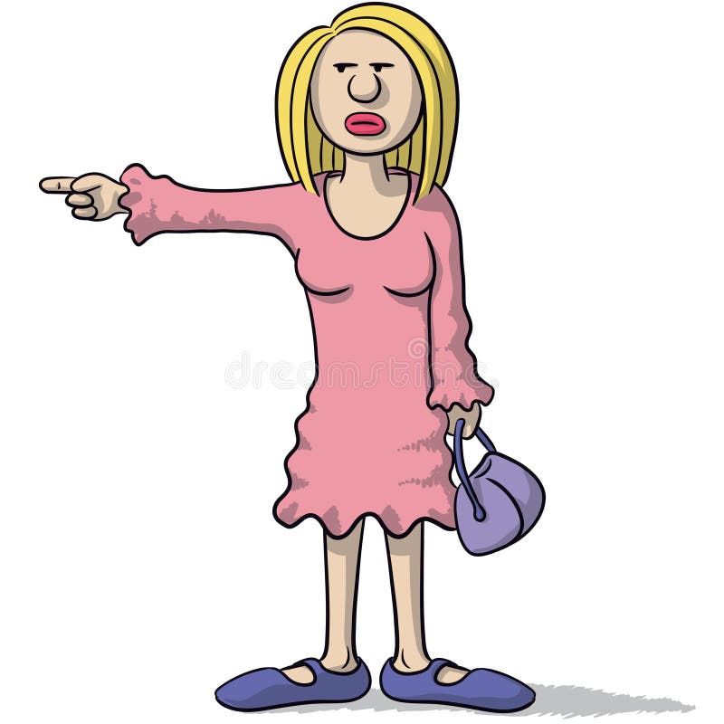 Cartoon Woman with a Suspicious Look Indicates Stock Vector ...