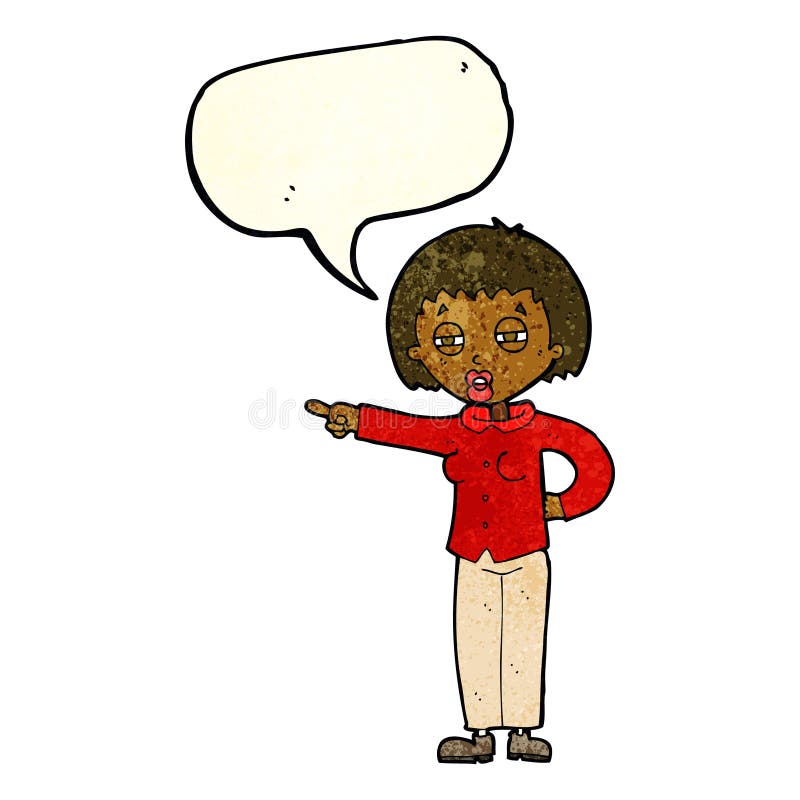 Cartoon Woman Telling Off with Speech Bubble Stock Illustration ...