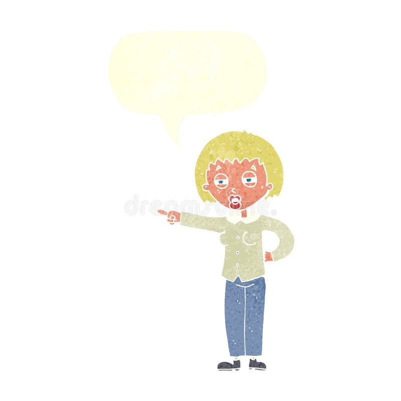 Cartoon Woman Telling Off with Speech Bubble Stock Illustration ...