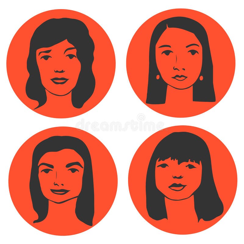 Cartoon women characters stock vector. Illustration of beautiful - 76833635