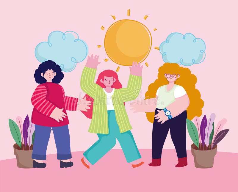 Cartoon women together stock vector. Illustration of cartoon - 212840504