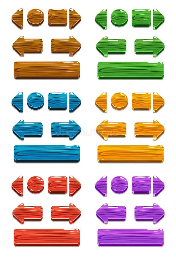 Set of wood web buttons stock vector. Illustration of button - 11347000