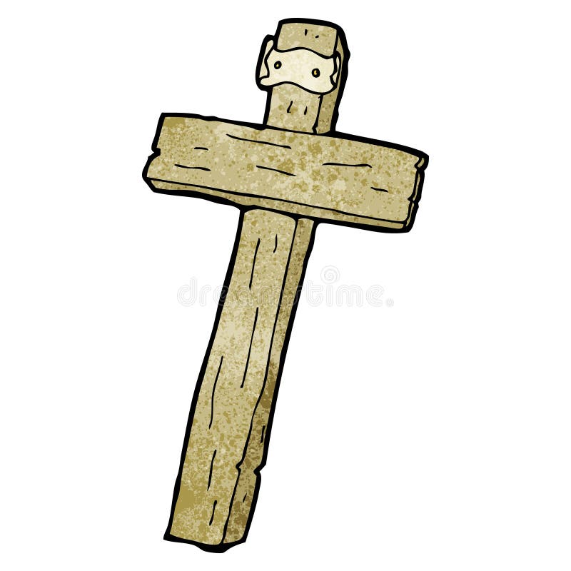 Cartoon wood cross stock vector. Illustration of traditional - 38066032
