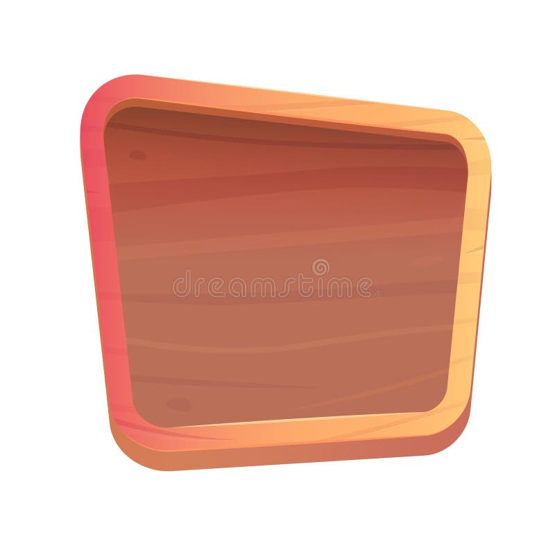 Cartoon Wood Frame. Wood GUI Button. Element for Game. Stock Vector ...