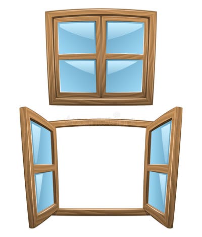 Cartoon wooden windows stock vector. Illustration of construction - 8842191