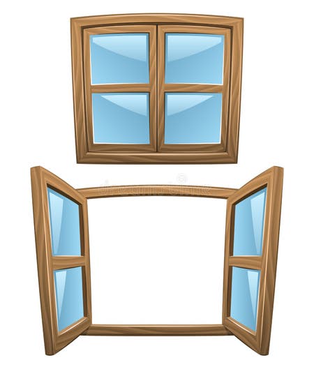 Cartoon wooden windows stock vector. Illustration of construction - 8842191