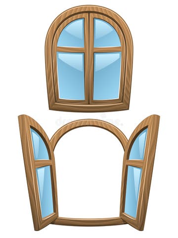 Cartoon wooden windows stock vector. Illustration of construction - 8937875