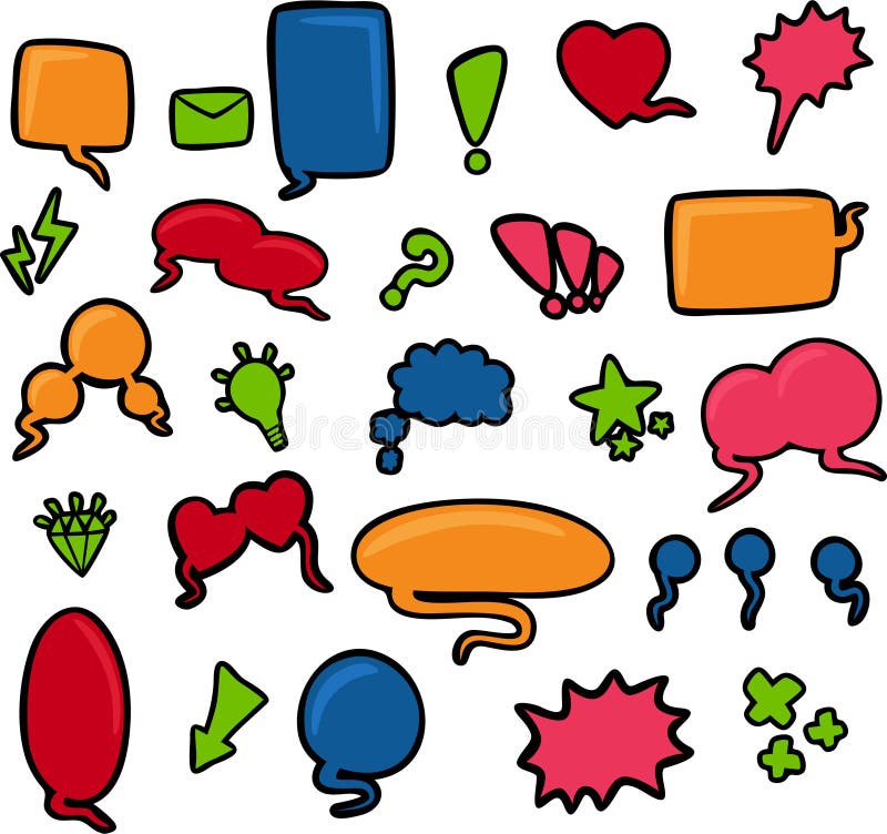 Cartoon word bubbles stock vector. Illustration of drawing - 12924684