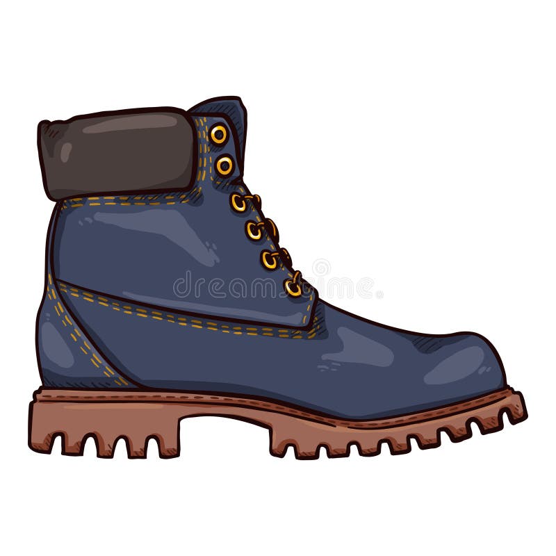 Cartoon Blue Work Boots Vector Illustration Stock Vector - Illustration ...