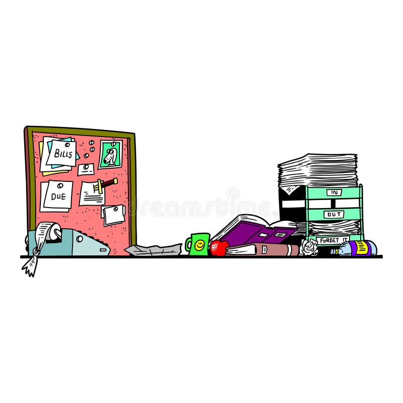 Cartoon workspace stock vector. Illustration of flat - 275498892