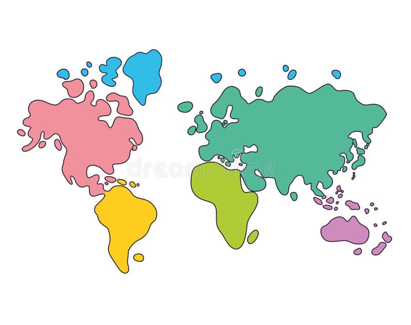 Cartoon world map stock vector. Illustration of world - 285243510