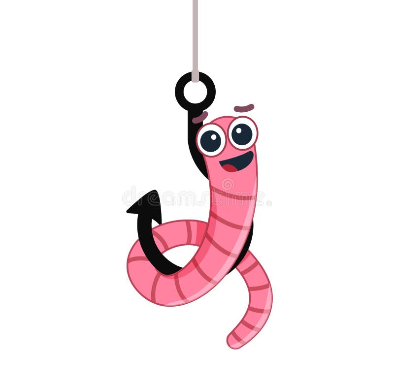 Pink Worm Vector Flat Style. Earthworm is a Cartoon Character Stock ...