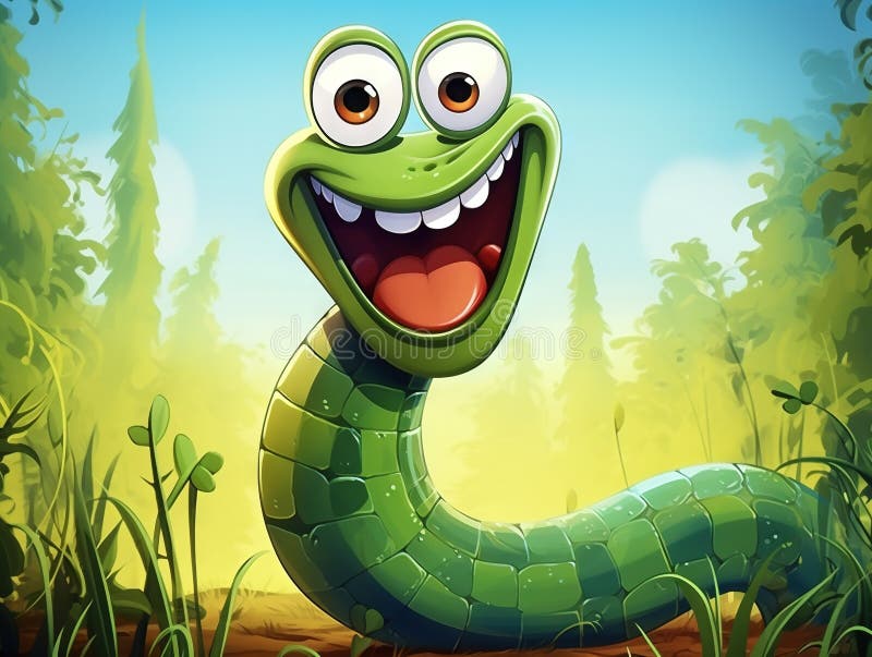 Cartoon Worm Smiling Made with Generative AI Illustration Stock ...