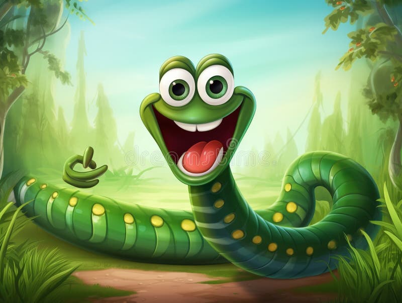 Cartoon Worm Smiling Made with Generative AI Illustration Stock ...