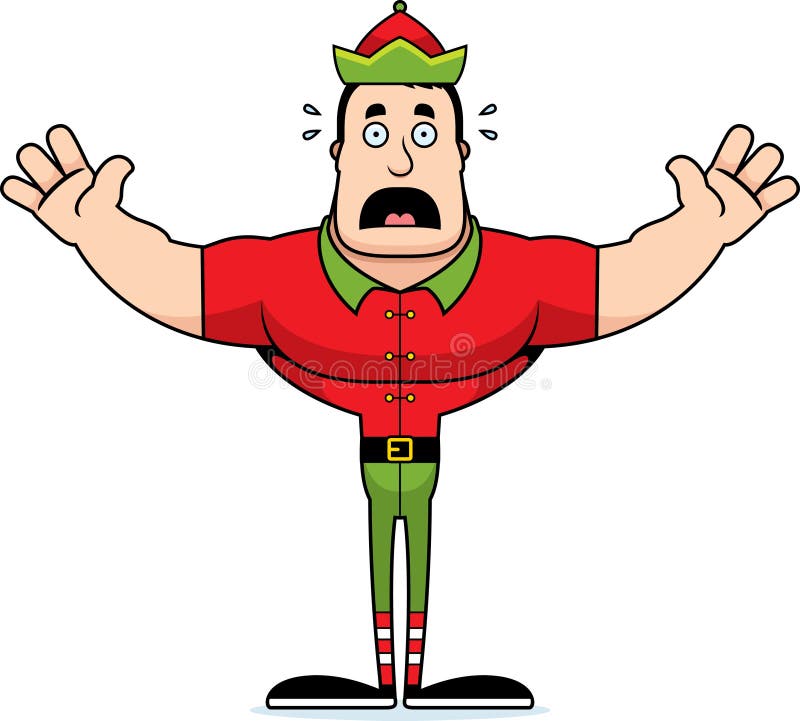 Cartoon Scared Xmas Elf stock vector. Illustration of panic - 116196415