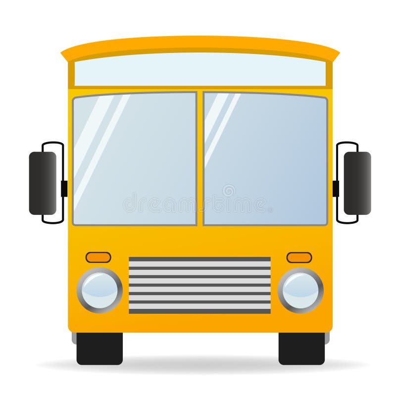 Cartoon Yellow Bus in Front View Stock Vector - Illustration of ... Cartoon Yellow Bus in Front View Stock Vector - Illustration of ...
