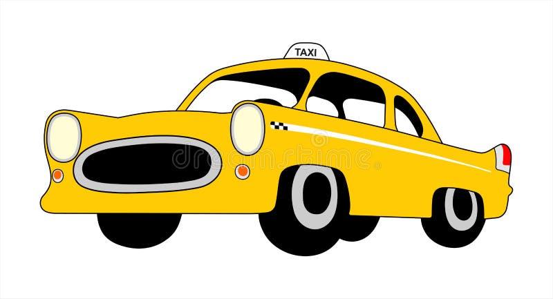 Cartoon Yellow Cab Over White Background Stock Vector - Illustration of ...