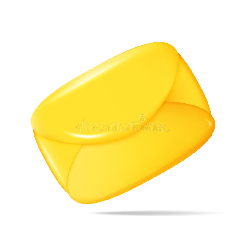 Cartoon Yellow Envelope Message Mail Isolated Stock Vector ...