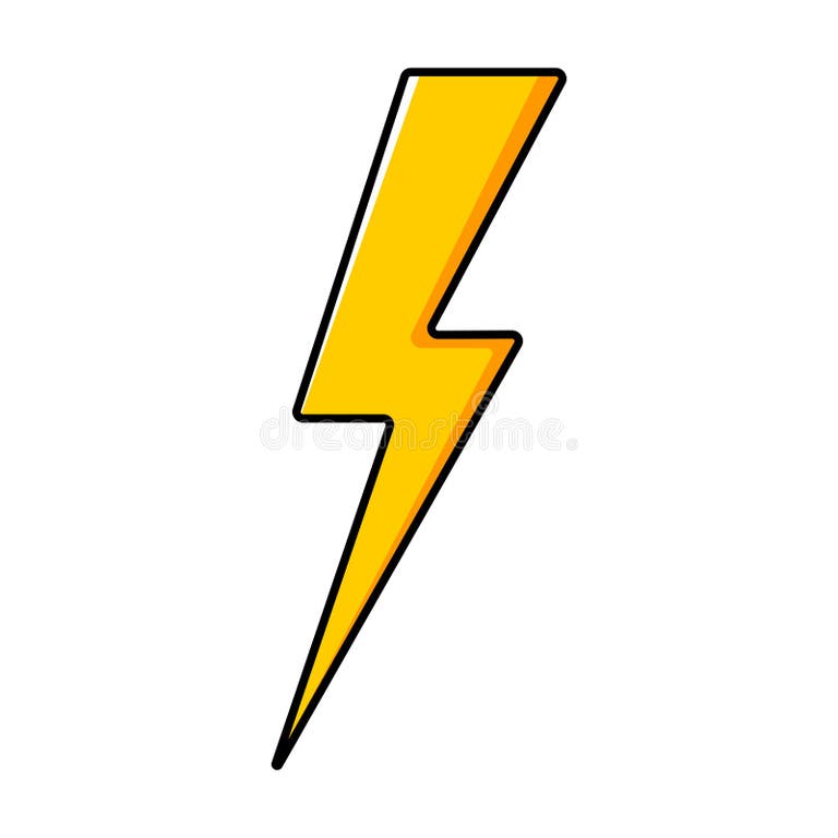 Cartoon Yellow Lightning. Vector Illustration Stock Vector ...