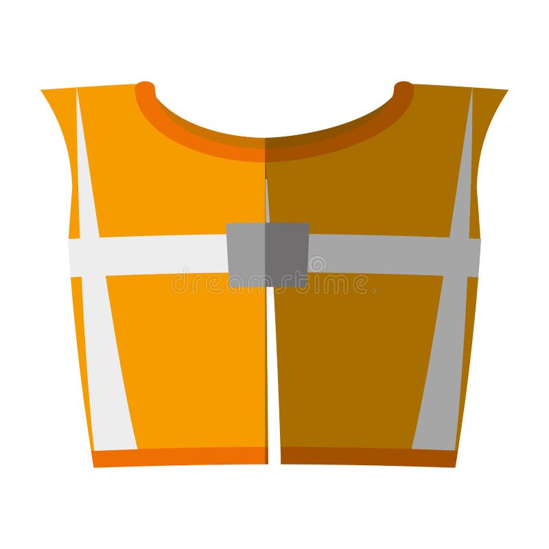 Cartoon Yellow Reflective Vest Safety Workshadow Stock Vector ...
