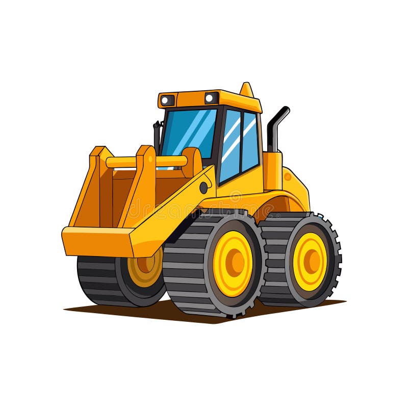 Cartoon Yellow Skid Steer Loader Vector Illustration Design Stock ...