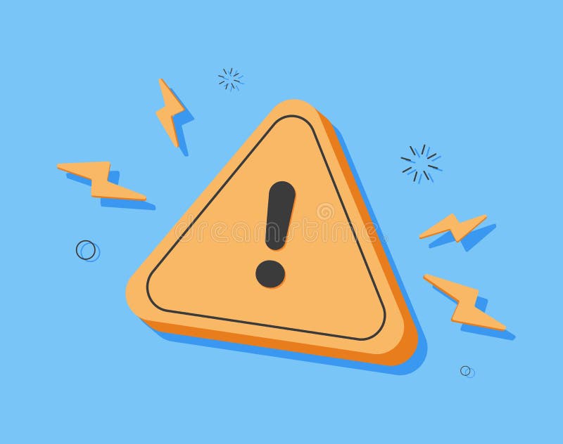 Cartoon Yellow Triangle Warning Sign Vector Illustration Stock Vector ...