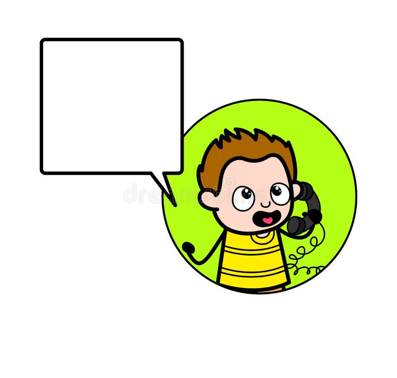 Cartoon Young Boy Calling on Cell Phone Stock Illustration ...