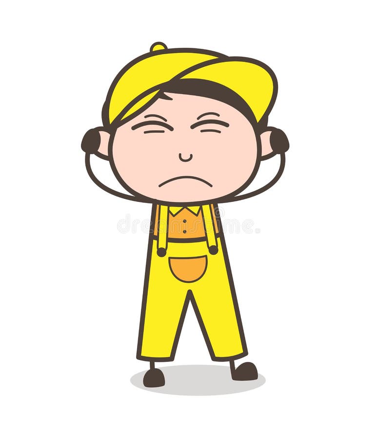 Cartoon Irritated Employee Carrying a Burden of Responsibility Stock ...