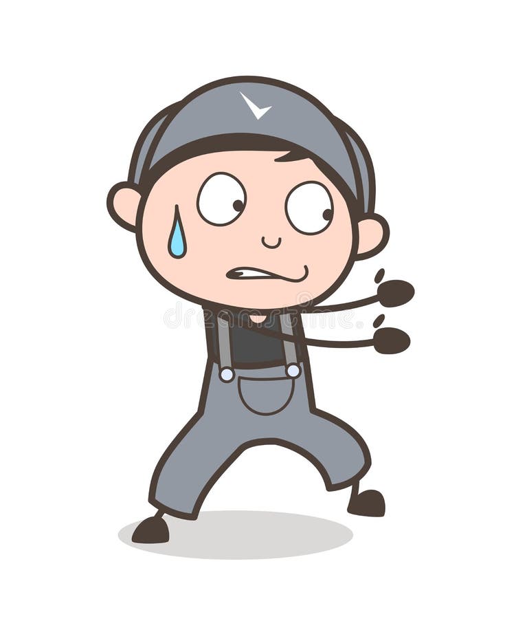 Cartoon Young Boy Pulling Expression Vector Illustration Stock ...