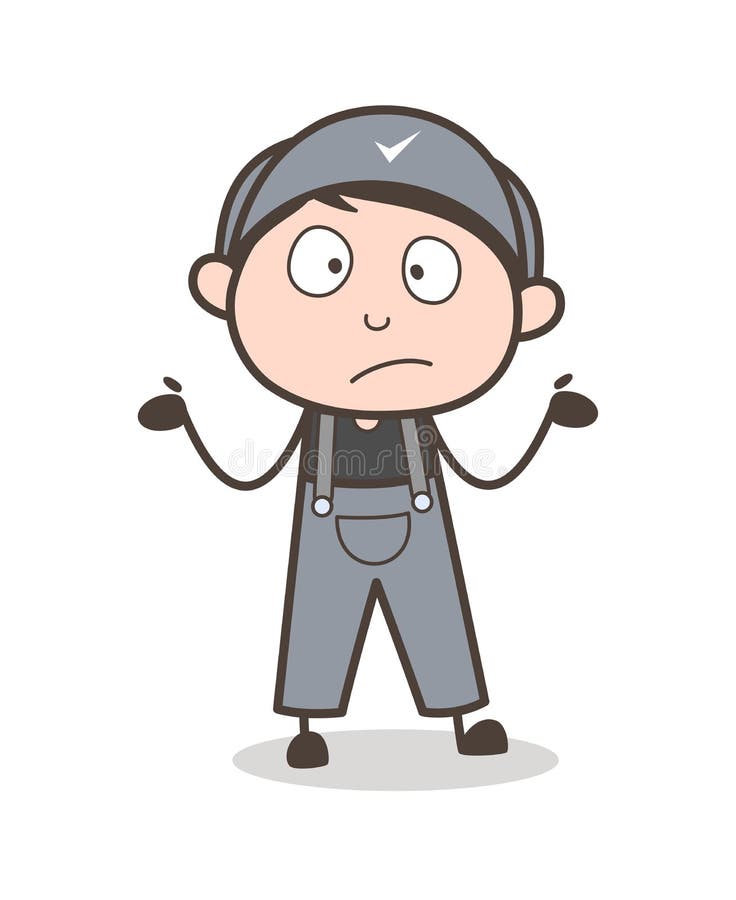 Cartoon Young Boy Unaware Expression Vector Illustration Stock ...