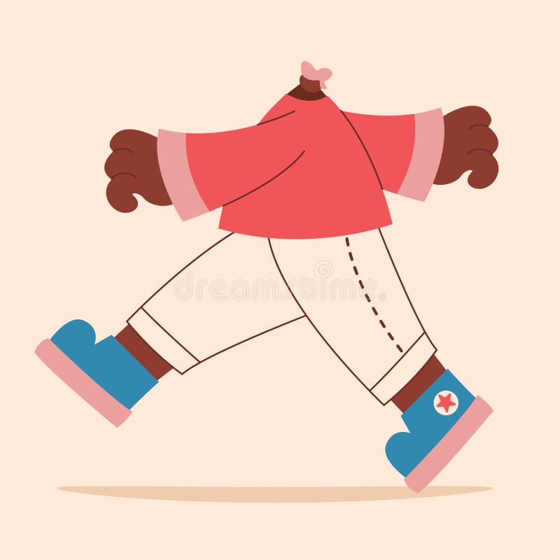 Cartoon Kid Walking on Stairs Stock Illustration - Illustration of ...