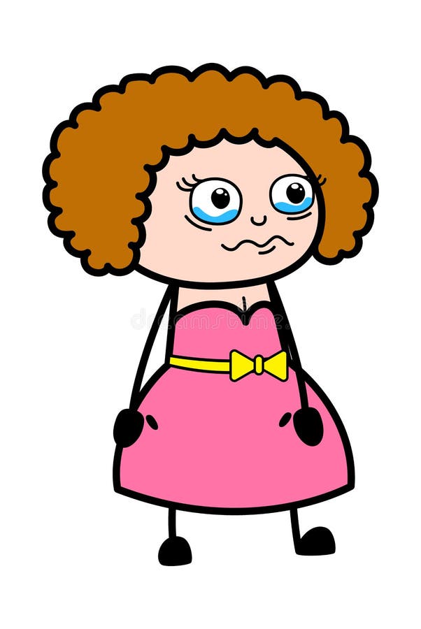 Cartoon Young Lady Crying stock illustration. Illustration of ...