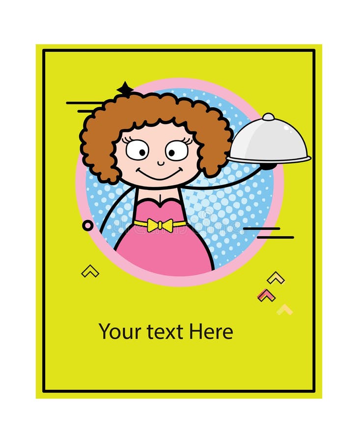 Cartoon Young Lady on Poster with Text Stock Illustration ...