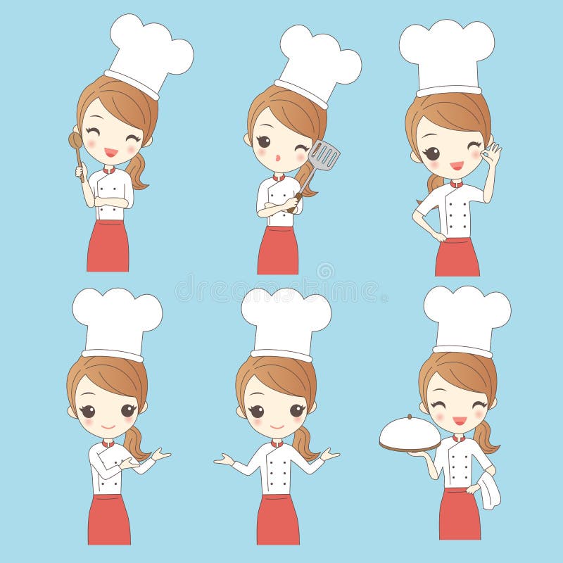 Cartoon young woman chef stock vector. Illustration of pointing - 82181724 Cartoon young woman chef stock vector. Illustration of pointing - 82181724