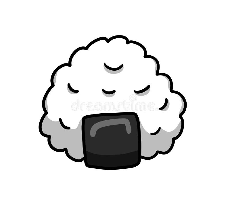 Cartoon Yummy Rice Sushi stock illustration. Illustration of delicacy ...