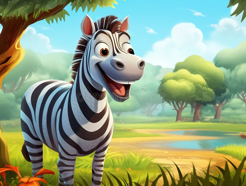 Cartoon zebra stock illustration. Illustration of icon - 293680530