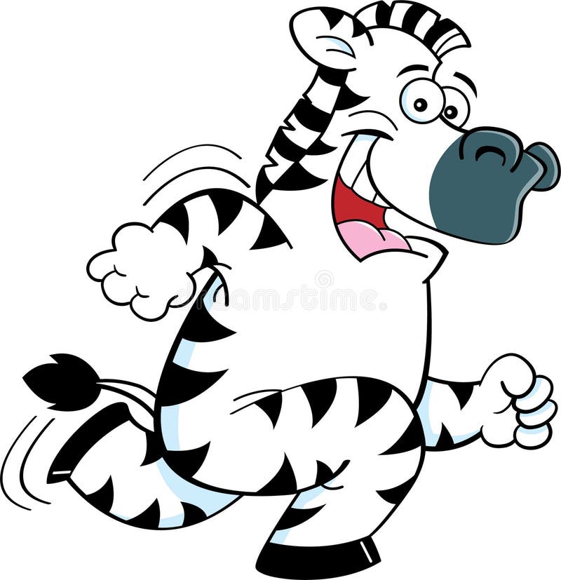 Cartoon zebra running stock vector. Illustration of zebra - 40298797