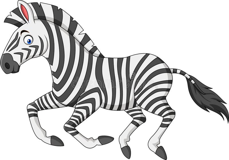 Cartoon zebra running stock vector. Illustration of safari - 98486145