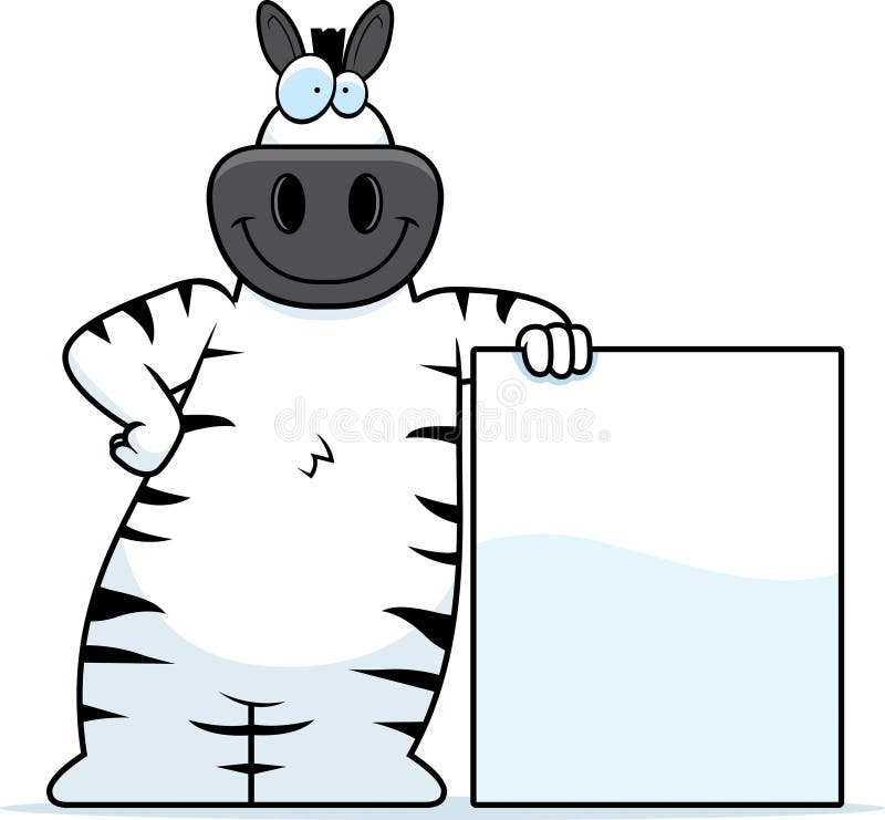 Cartoon Zebra Sign stock vector. Illustration of graphic - 47474413