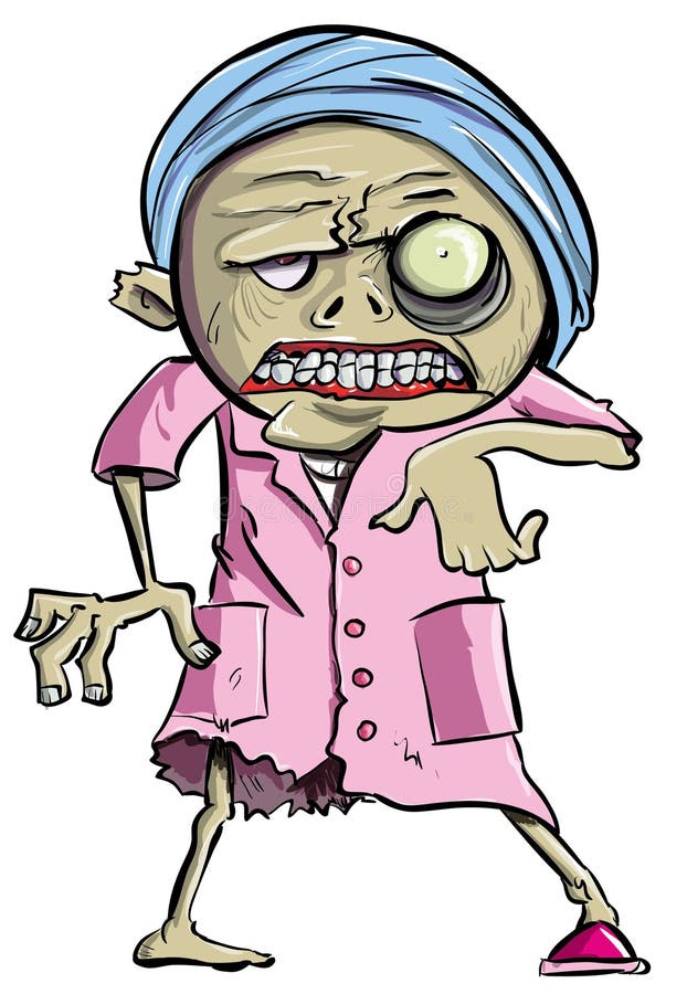 Cartoon zombie grandma stock illustration. Illustration of corpse ...