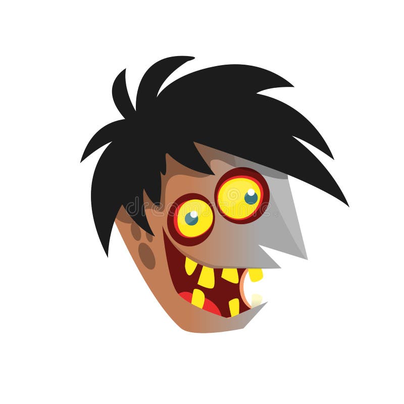 Cartoon Zombie Head. Halloween Vector Illustration. Stock Vector ...